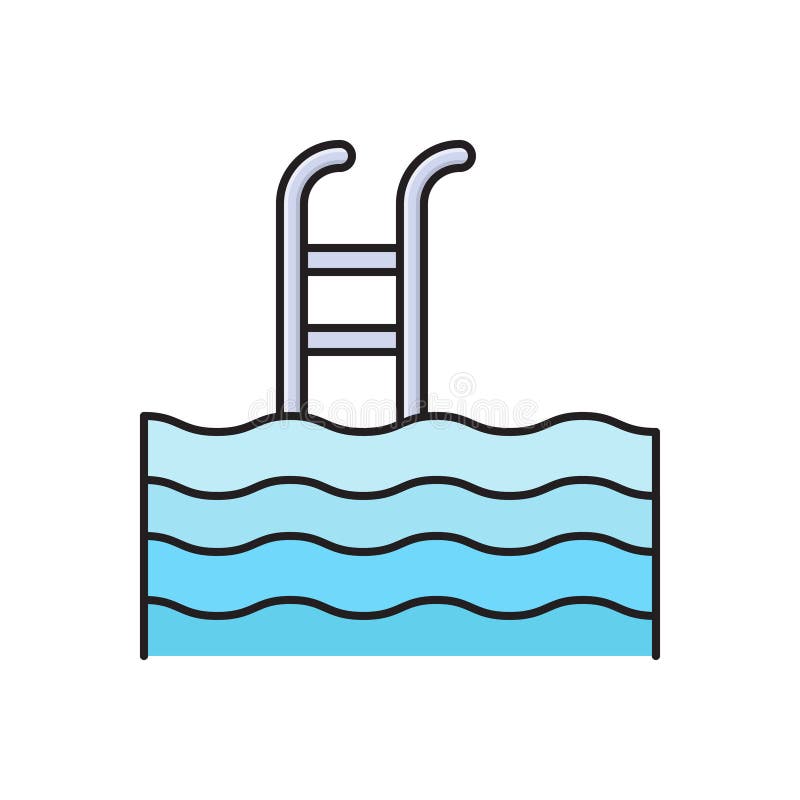 Pool Stair Vector Flat Icon Stock Vector - Illustration of summer, swim ...