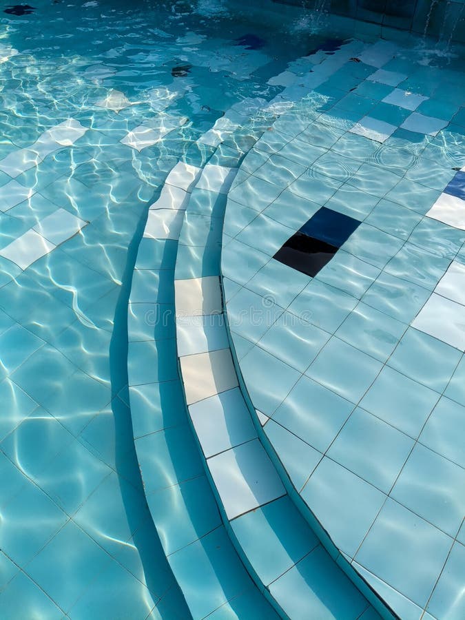 Stair Inside a Swimming Pool Stock Photo - Image of mosaic, reflex ...