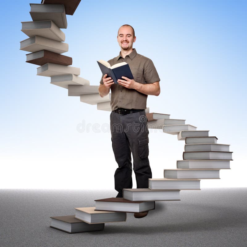 Stair of Learning and Success Stock Illustration - Illustration of ...