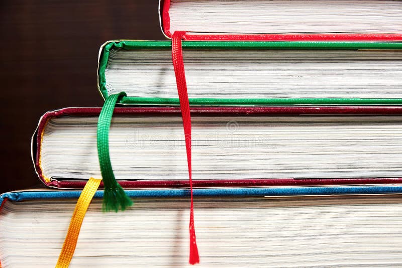 Stair Stack of Colorful Books on the Bookshelf Stock Photo - Image of ...