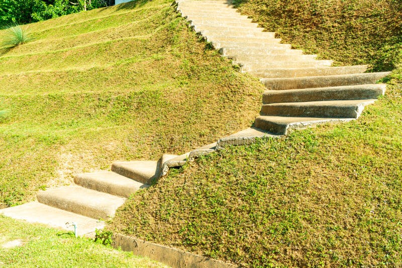 Stair on grass hill stock photo. Image of religion, green - 205264770