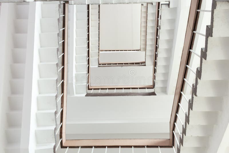 Stair Step White Staircase Interior Modern Building Stock Photo - Image ...