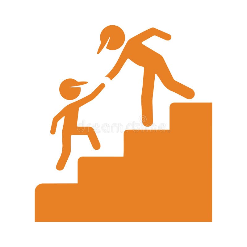 Stair Steps, Help Icon. Orange Color Vector EPS Stock Vector ...