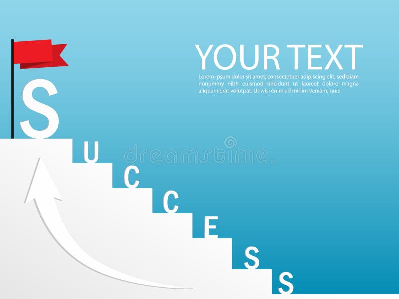 Stair success flag vector stock vector. Illustration of concept - 111166349