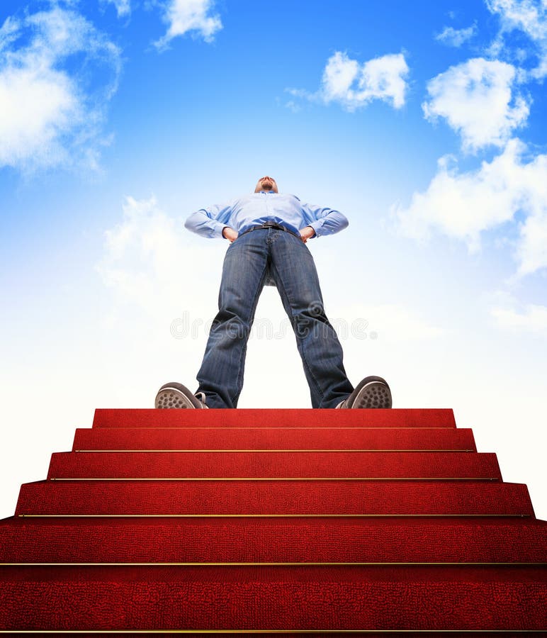 Stair to success stock image. Image of standing, white - 20606079