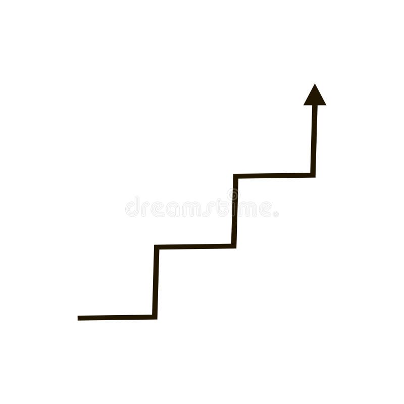 Stair Up Icon Isolated on White Background Stock Illustration ...