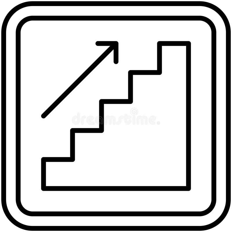 Stair Up Sign Icon, Wayfinding Sign Vector Stock Vector - Illustration ...