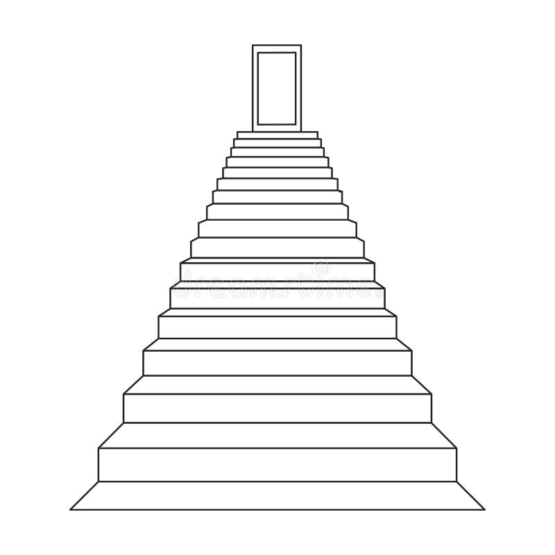 Stair Vector Icon.Outline Vector Icon Isolated on White Background ...