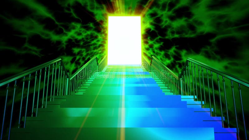 Stair Way Gate Steps Shine Door Animation Stock Footage - Video of ...