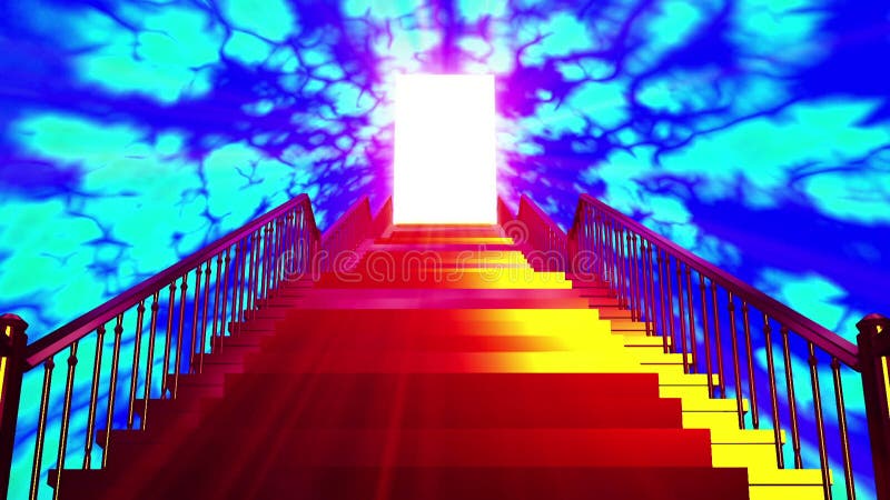 Stair Way Gate Steps Shine Door Animation Stock Video - Video of shine ...
