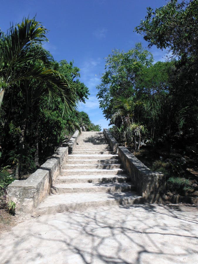 Staircase in the Archeological Tulum Mayan Complex Stock Photo - Image ...