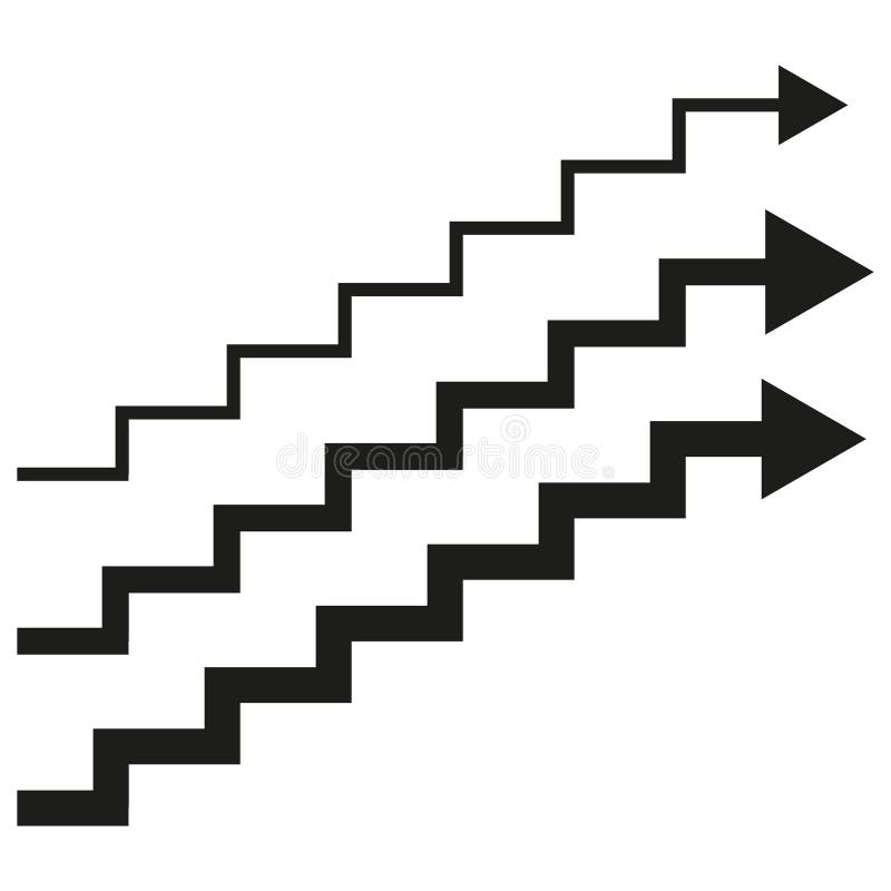 Staircase Arrow Icon. Abstract Step Pattern. Upward Progress Symbol ...