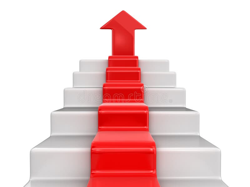 Staircase and arrow up stock illustration. Illustration of curve - 85538183