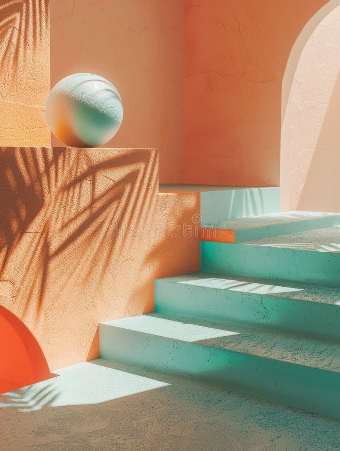 Staircase with Ball at Top stock image. Image of furniture - 375088963