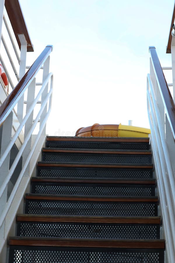 Staircase in a Big Cruise Ship Stock Image - Image of blue, deck: 253068237