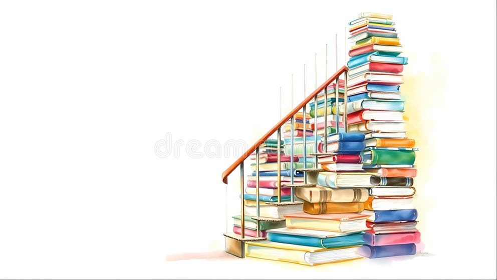 Staircase of Book Stack Learning Progression School Knowledge Study ...