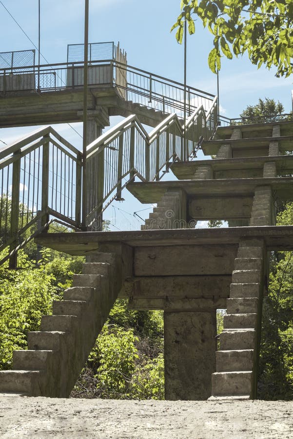 Staircase bridge stock photo. Image of outdoor, urban - 258499892