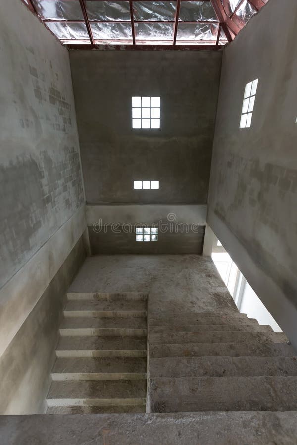 Staircase Cement Concrete Structure in Residential House Stock Image ...