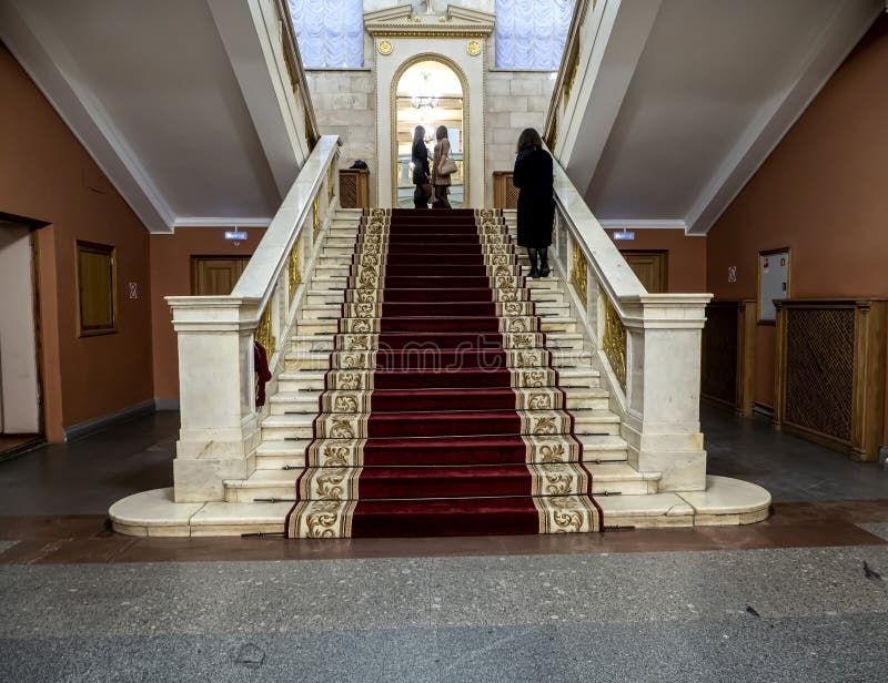 Staircase Covered with Carpet in the Theater Editorial Stock Image ...
