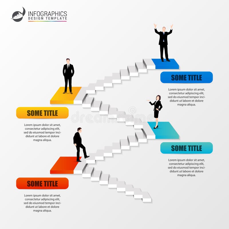Staircase. 3d Infographic Design Template Stock Vector - Illustration ...