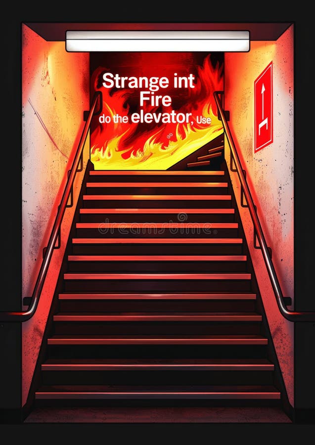 Staircase Fire Safety Sign: Use Stairs, Not Elevator during Fire Stock ...