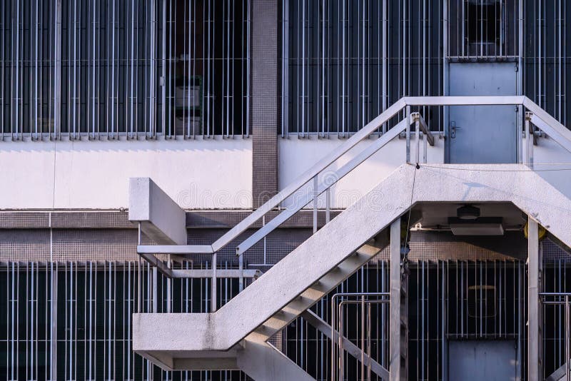 Staircase between Floor of Factory Building Stock Image - Image of ...