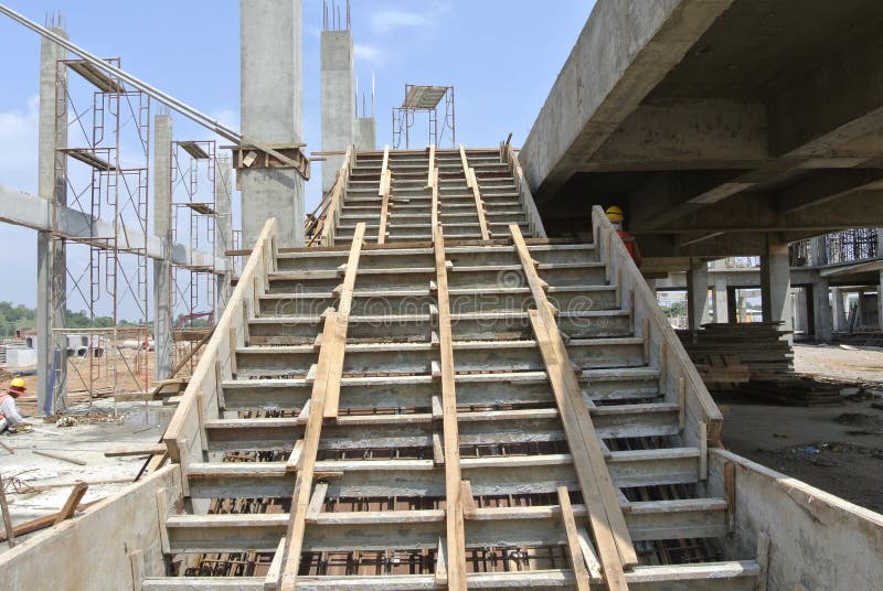 Staircase Formwork At The Construction Site Stock Image - Image of formwork, debris: 58981673