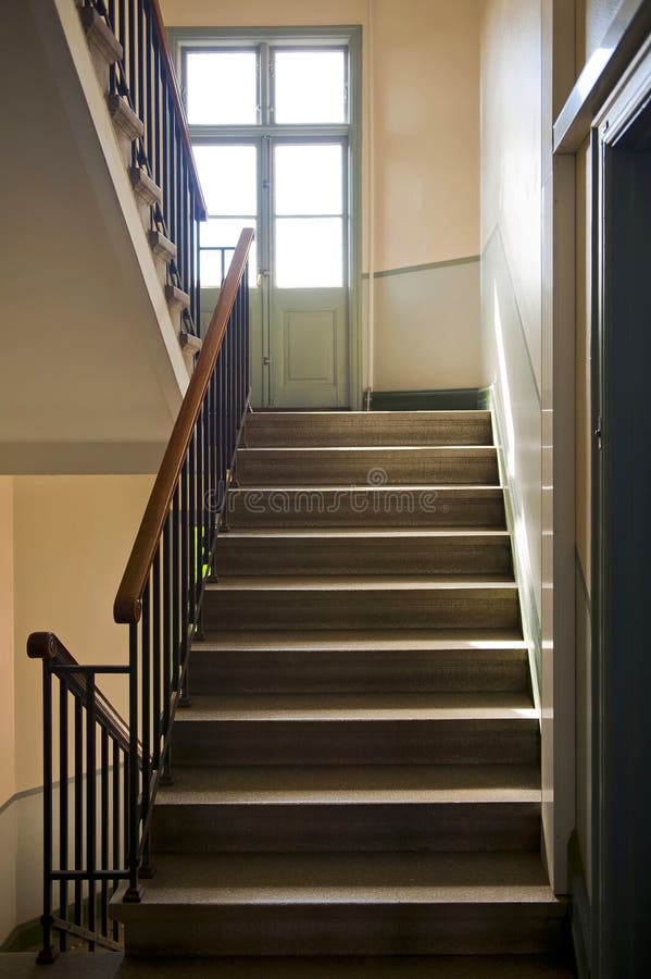 Entry Hall Stairs and Front Door Stock Photo - Image of stair, hallway ...