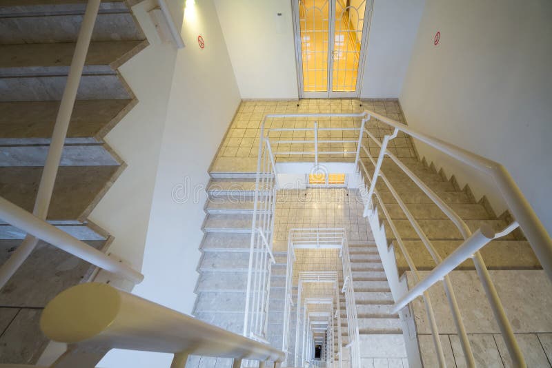 Staircase going down stock image. Image of building, contemporary ...