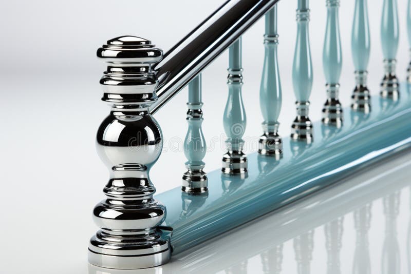 Steel Staircase on White Background Stock Illustration - Illustration ...