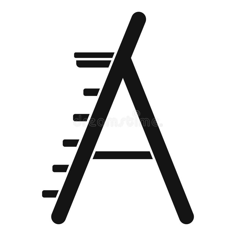 Simple, Black, Vector Ladder Silhouette. Isolated on White Stock Vector ...