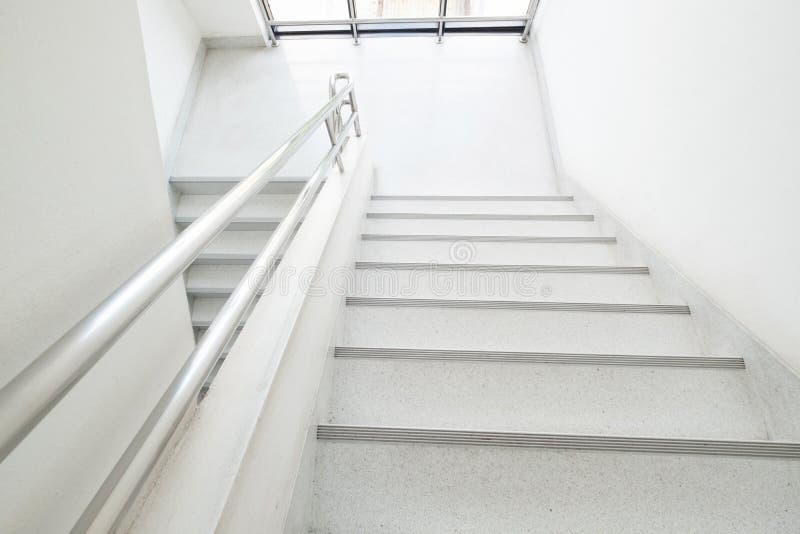 Staircase Inside the Building. White Stairs Stock Image - Image of ...