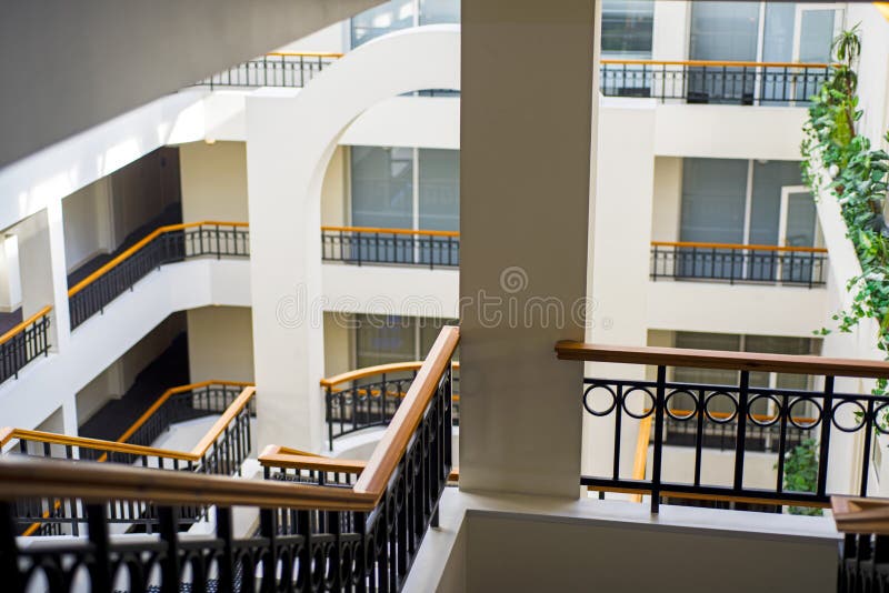 Staircase Inside a Multi-storey Building. Stock Image - Image of metal ...