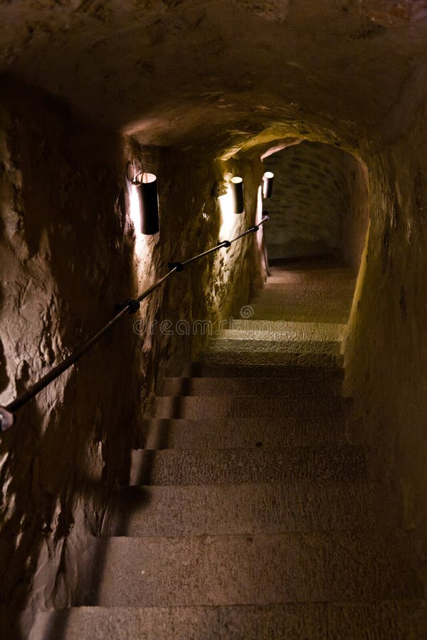 Staircase Inside Tower of Castle of Herman Stock Photo - Image of ...
