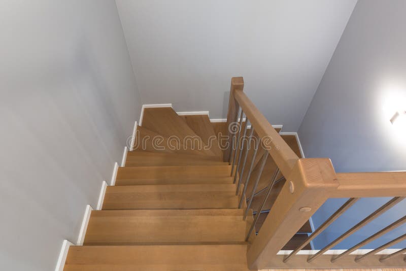 Staircase Interior with New Steps Stock Image - Image of residential ...