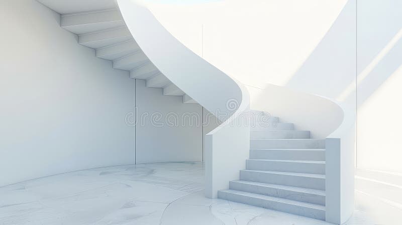 Staircase in Interior, Staircase and Light and Shadow on White Wall ...