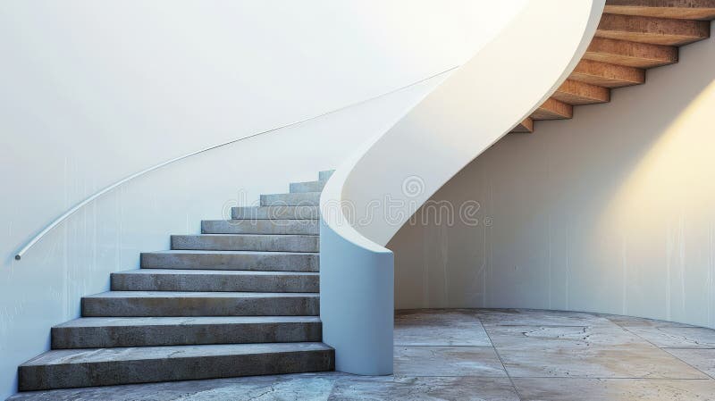 Staircase in Interior, Staircase and Light and Shadow on White Wall ...