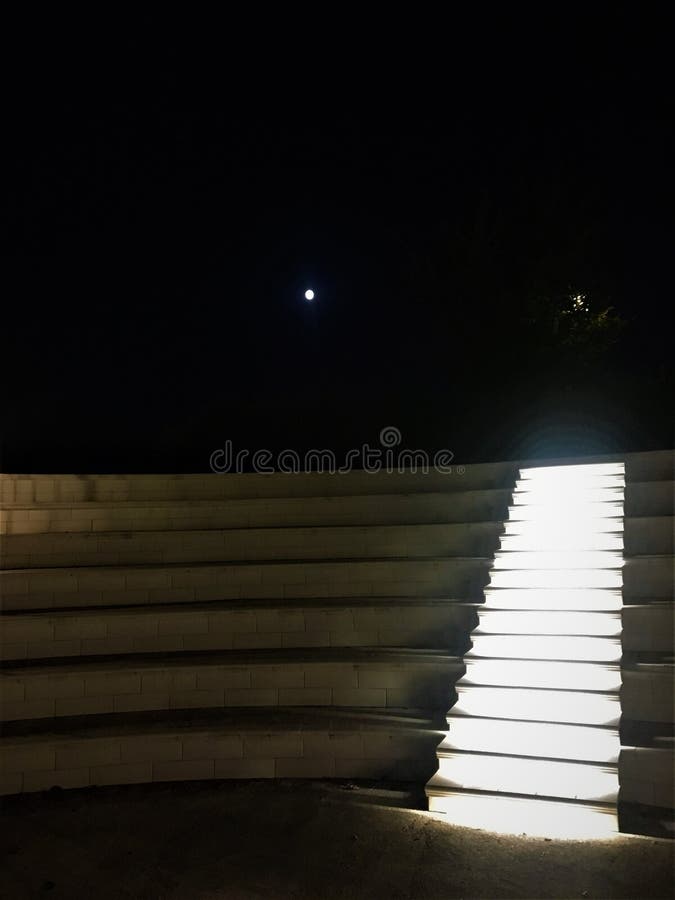 Staircase and the Light of the Moon Stock Photo - Image of lights, view ...