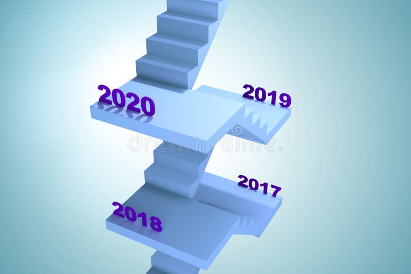 Staircase with Many Different Years - 3d Rendering Stock Illustration ...