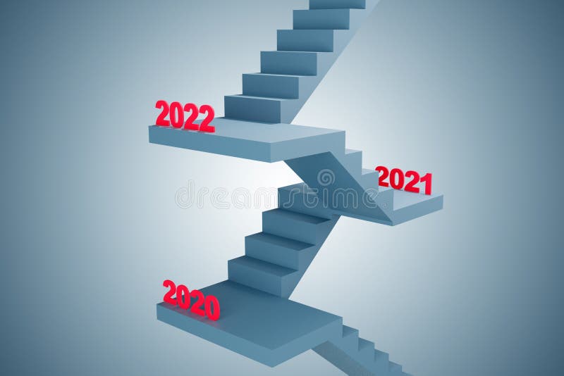 Staircase with Many Different Years - 3d Rendering Stock Illustration ...