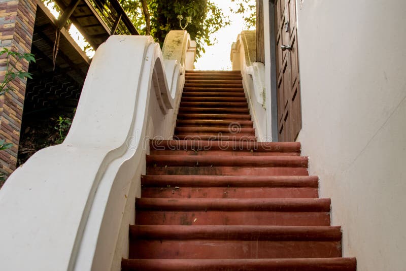 A Staircase at a Monastery, with a Brownish Floor and Sunlight. Stock ...
