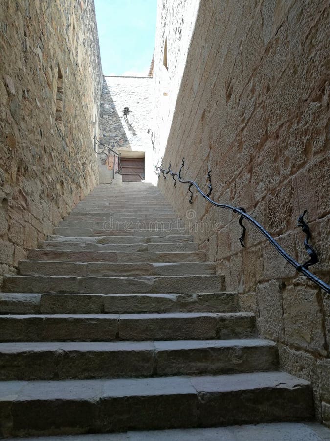 Staircase in the Monastery of Poblet in Spain Stock Photo - Image of ...