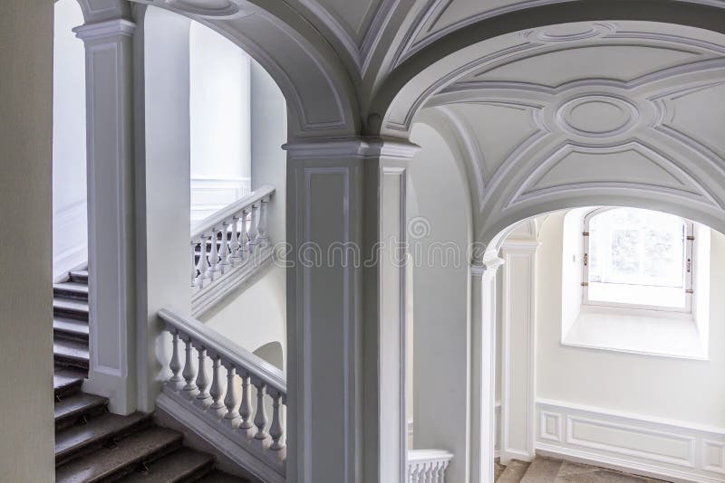 Staircase in an Old Historic Building Stock Image - Image of flight ...