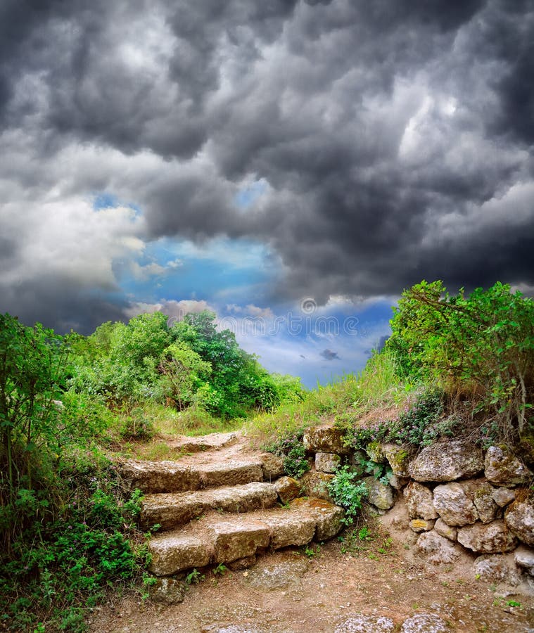 Staircase in the Ruins of the Ancient Cave City Stock Photo - Image of ...