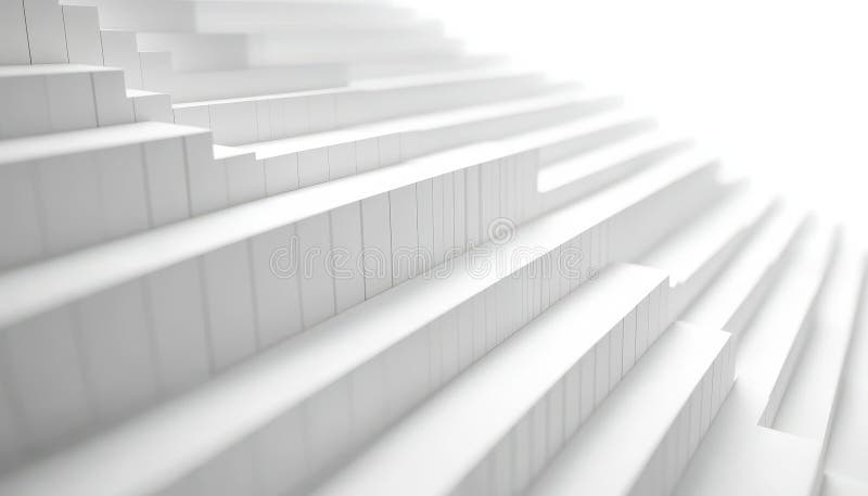 Staircase with Smooth White Steps Ascending into a Bright, Luminous ...