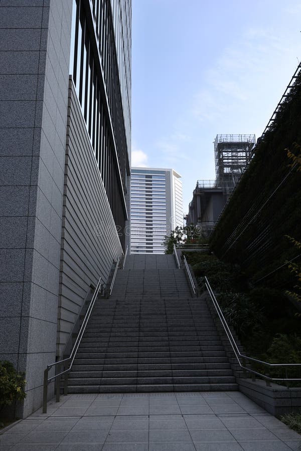 Staircase Surrounded by Modern Architecture, Hamamatsucho Dec 5 2024 ...