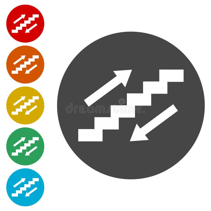 Staircase symbol set stock vector. Illustration of ride - 134502954