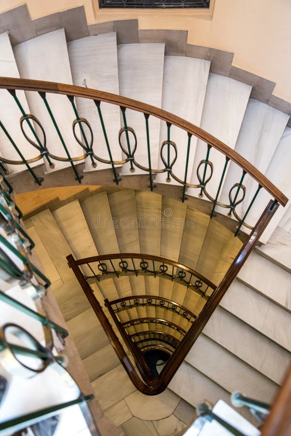Staircase View from Below. Interior of Building. Architecture of Spain ...