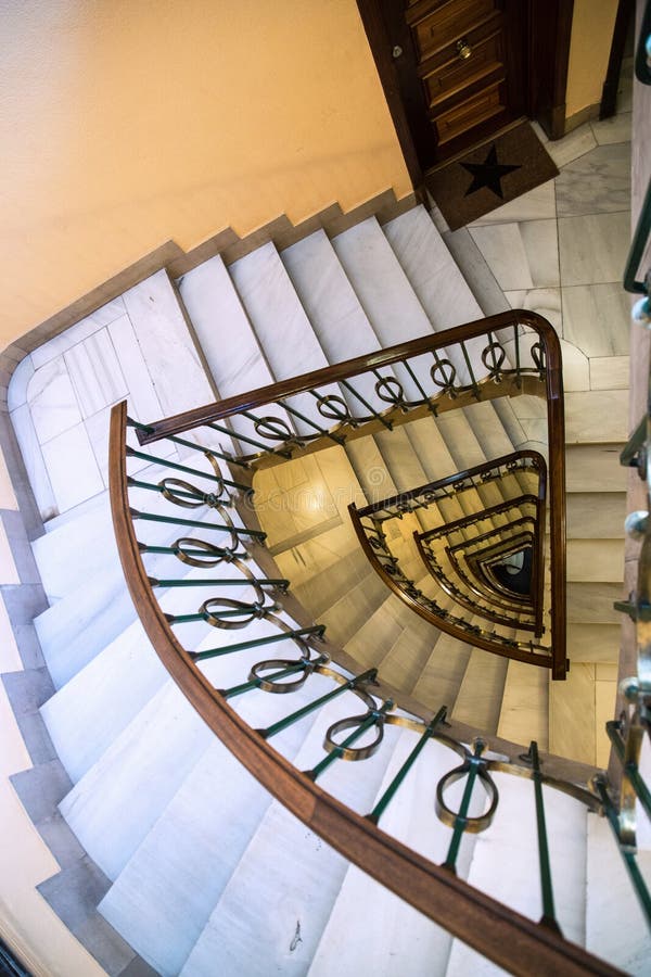 Staircase View from Below. Interior of Building. Architecture of Spain ...