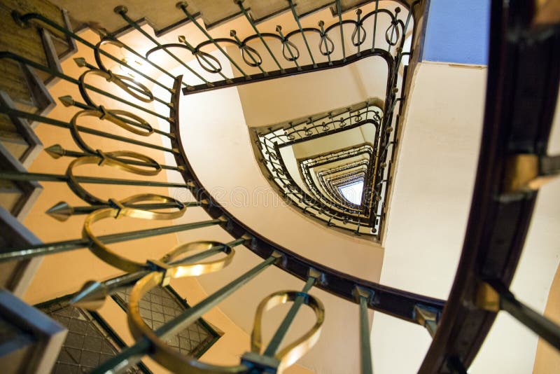 Staircase View from Below. Interior of Building. Architecture of Spain ...